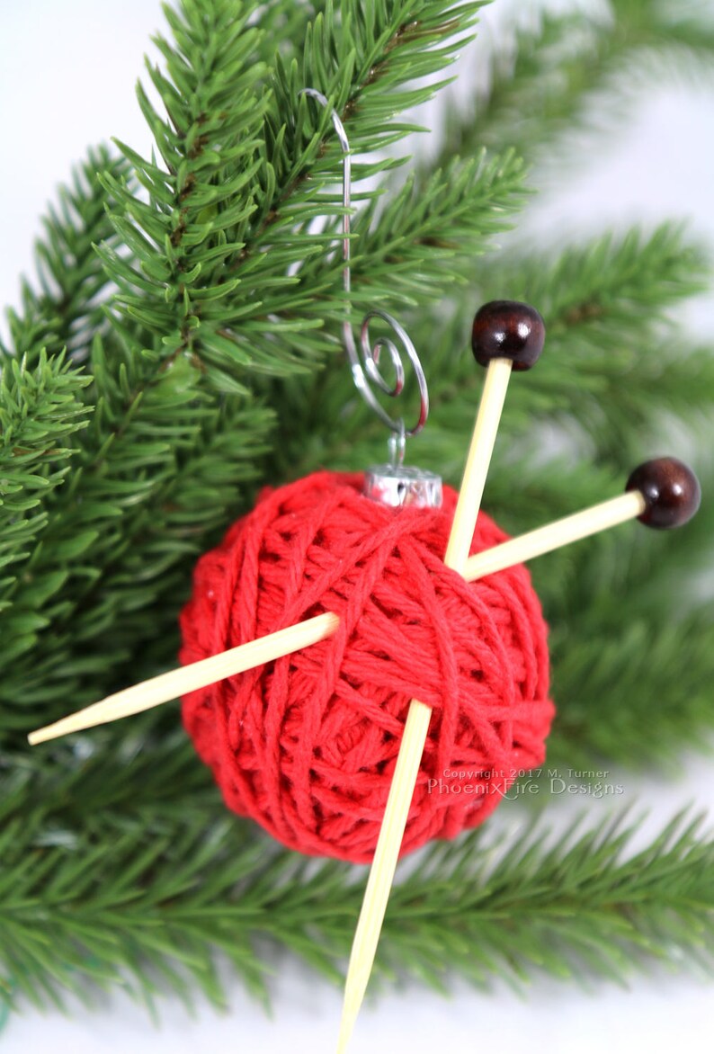 Red Yarn Ball Ornament Christmas Tree Decoration Gift Idea - Etsy