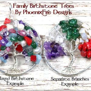 Family Tree of Life Pendant Birthstone Tree Necklace Custom Silver ...
