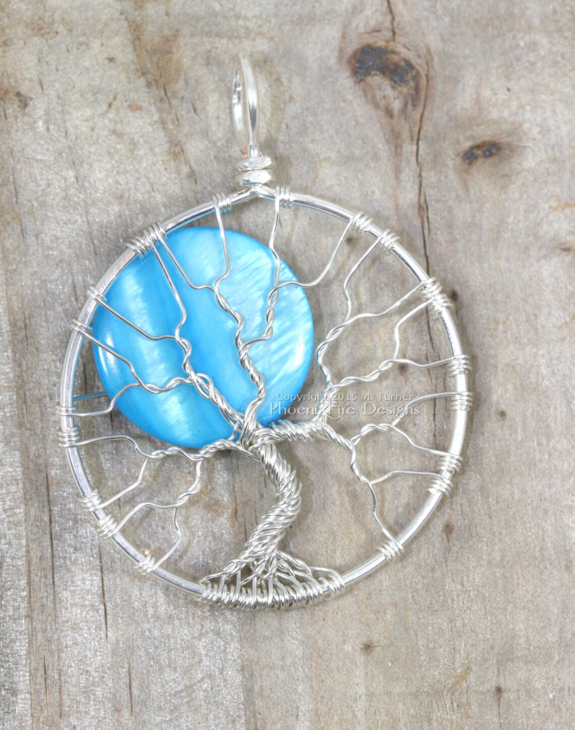 Once in Blue Moon Full Moon Tree of Life Pendant Silver Wire Wrapped ...