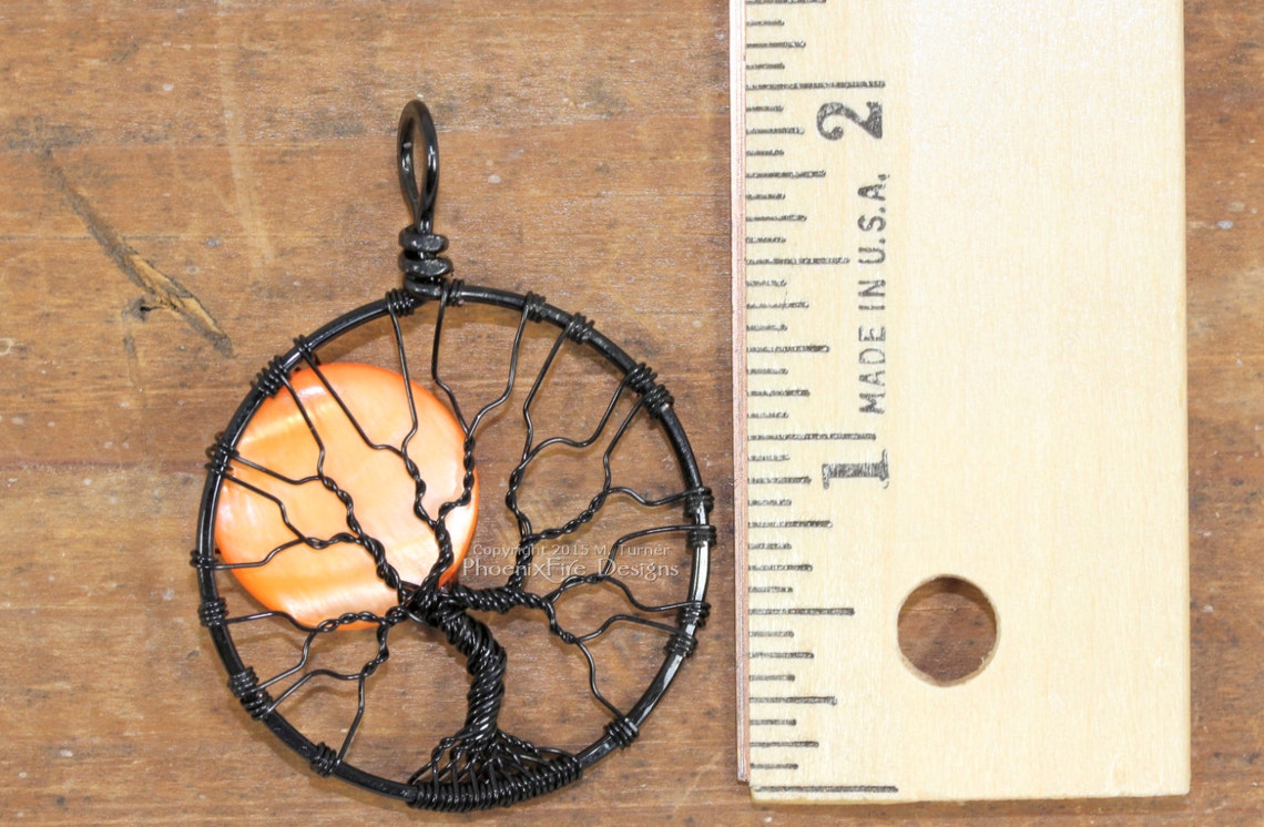 Halloween Full Moon Tree of Life Pendant Spooky Tree Wire Wrapped ...