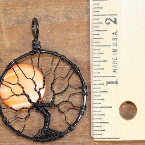 Halloween Full Moon Tree of Life Pendant Spooky Tree Wire Wrapped ...