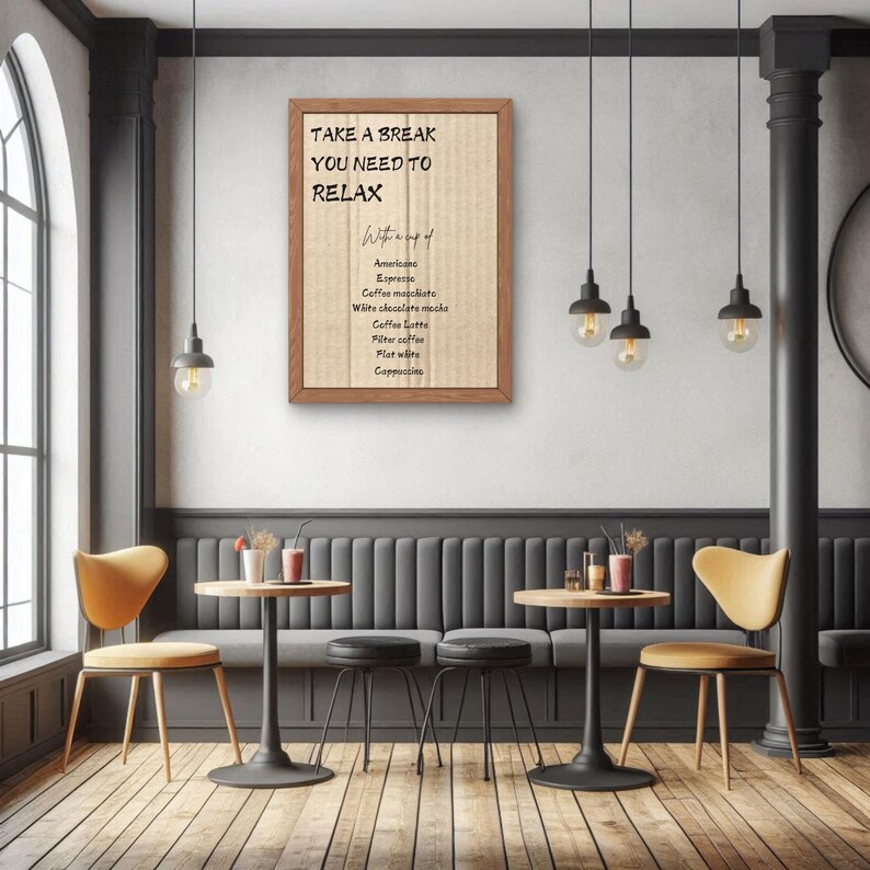 Take A Break You Need to Relax Coffee Printable Wall Art for Home or ...