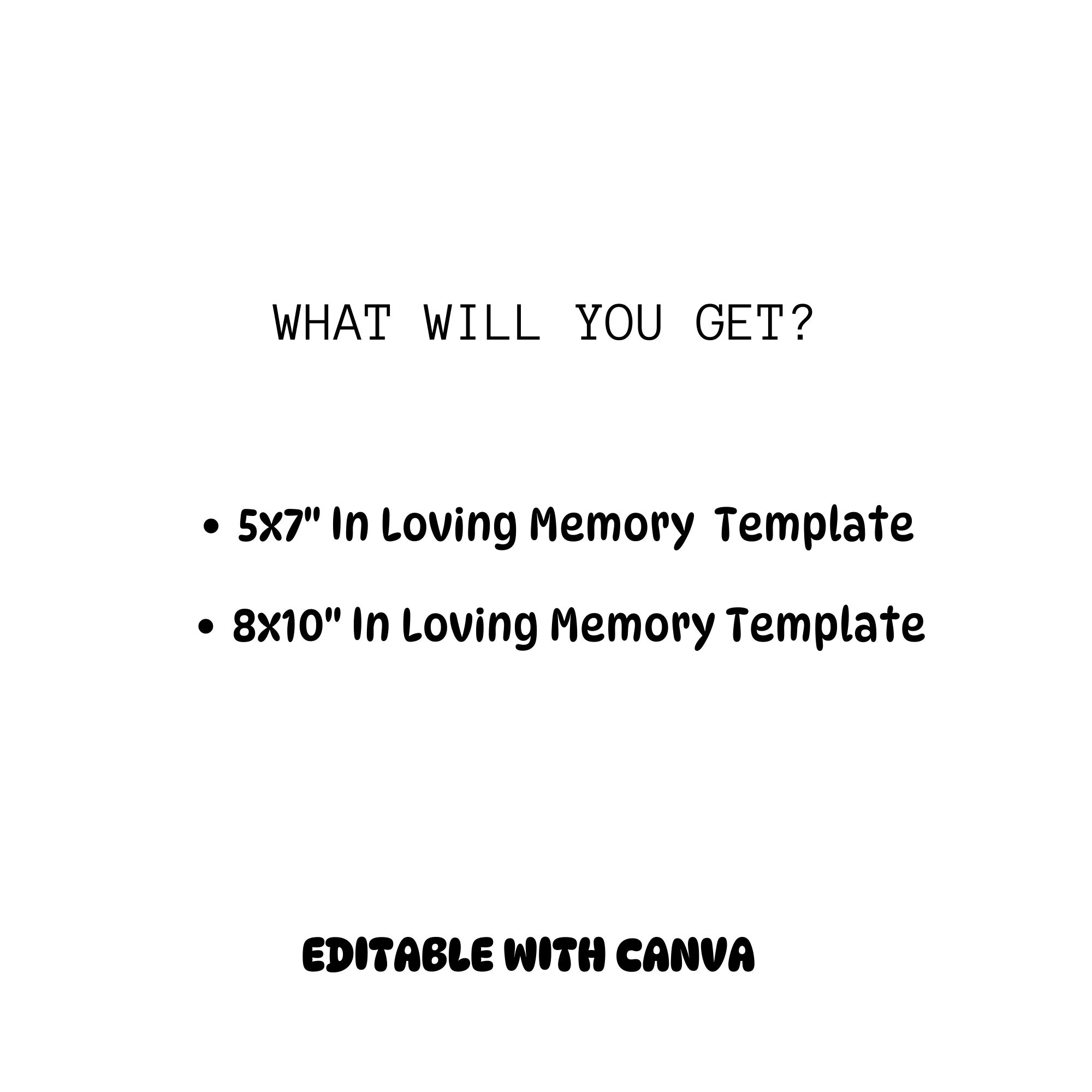 In Loving Memory, Loving Memory, Memorial Sign, in Love Memory, Loving ...