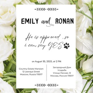 Dog Paw Wedding Invitations, Paw Stamp Wedding Invitation for Dog Owner ...