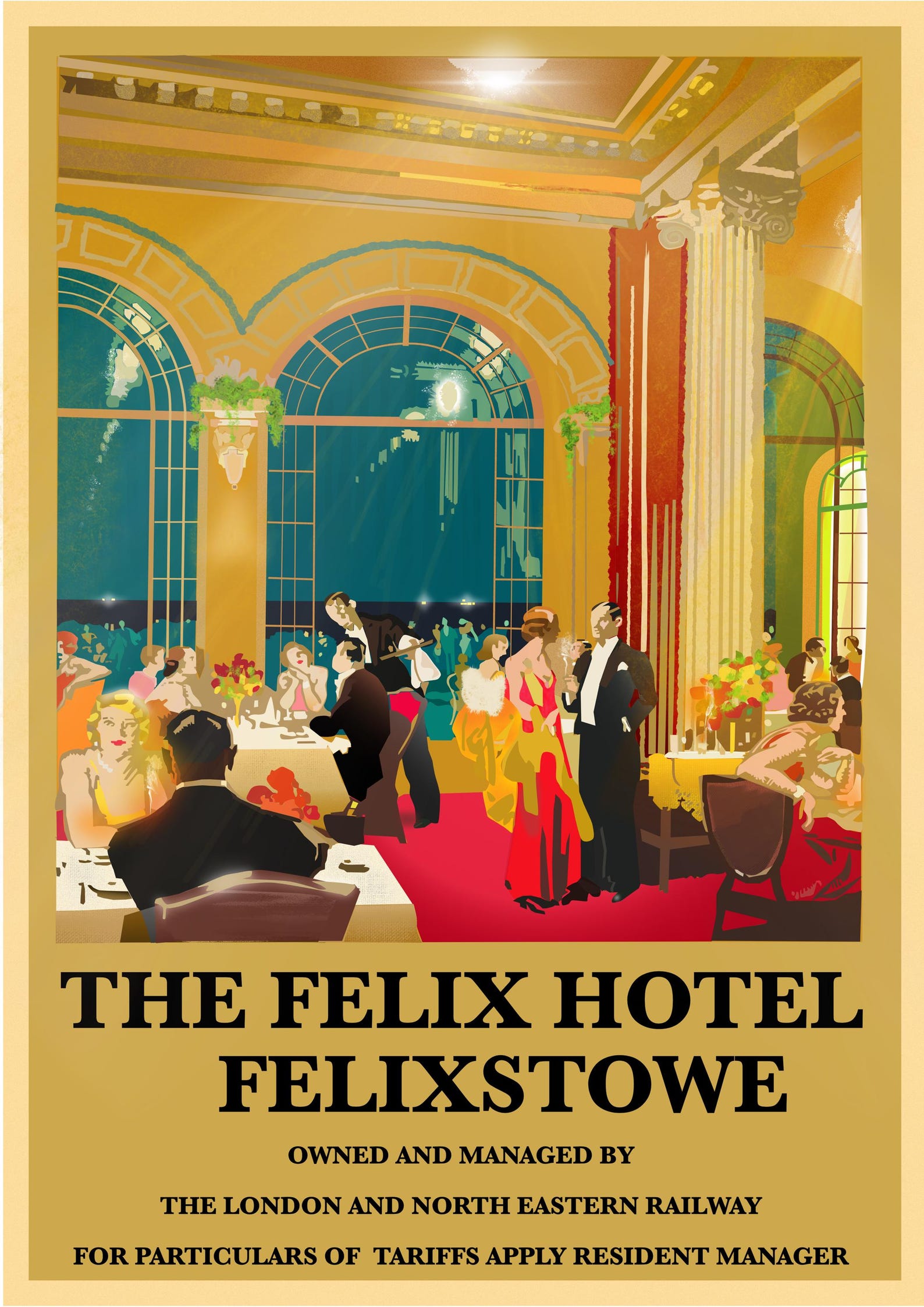 Railway Poster - the Felix Hotel , London and North Eastern Railway. - Etsy