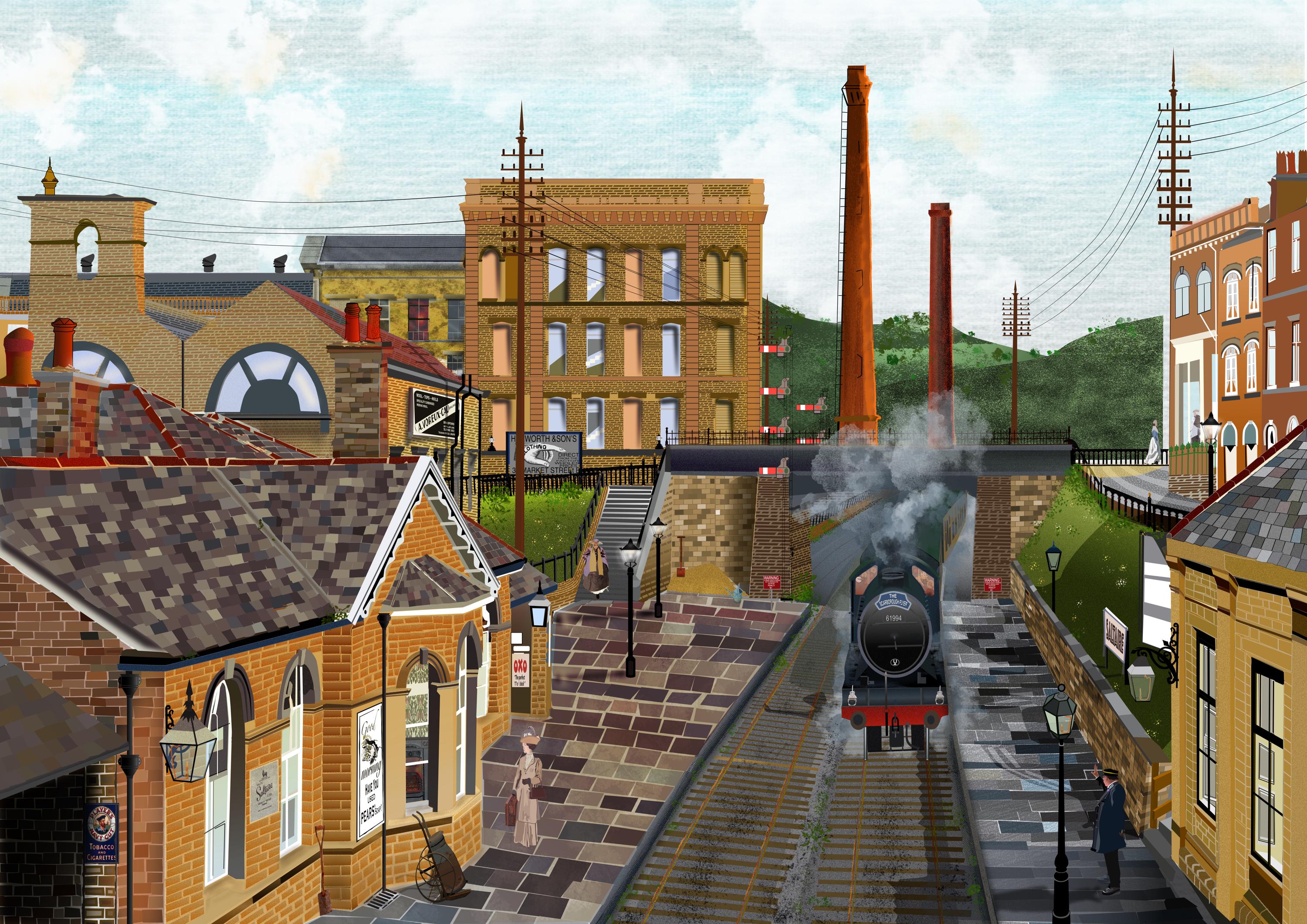 Saltaire Railway Station in the 1900's - Etsy