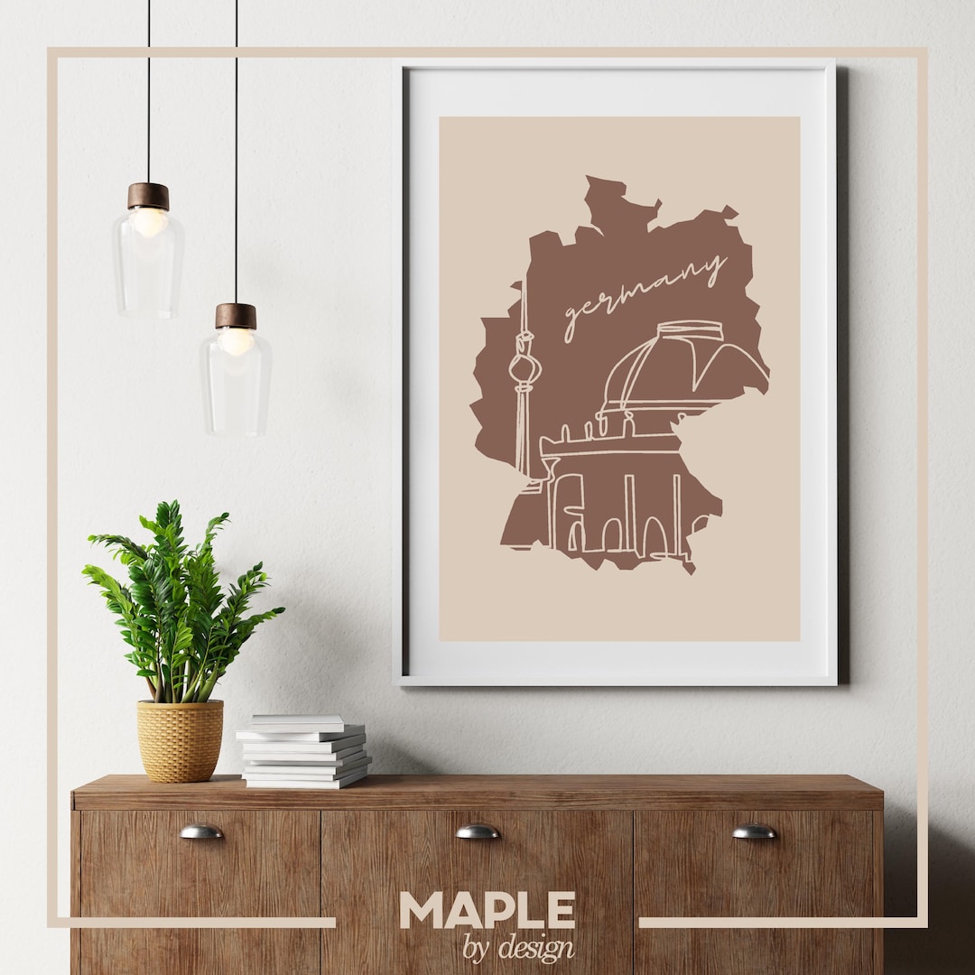 Germany Digital Art Print | Map & Bode Museum Berlin Poster | German ...