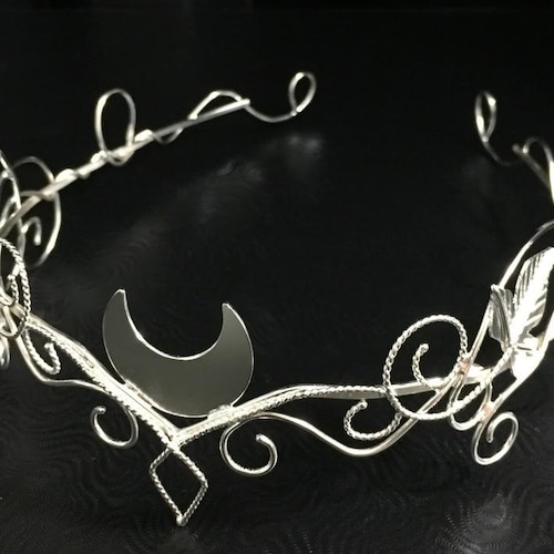 Crescent Moon Elvish Tiaras Woodland Moon Tiara Artisan - Etsy