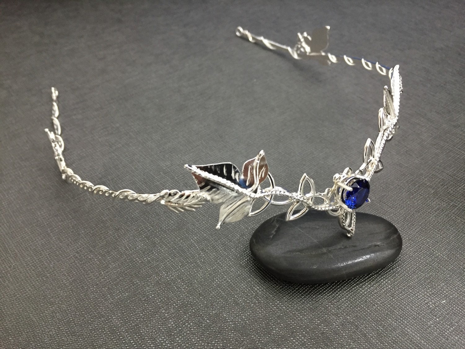 Elvish Celtic Emerald Wedding Tiara in Sterling Silver with Gemstone ...