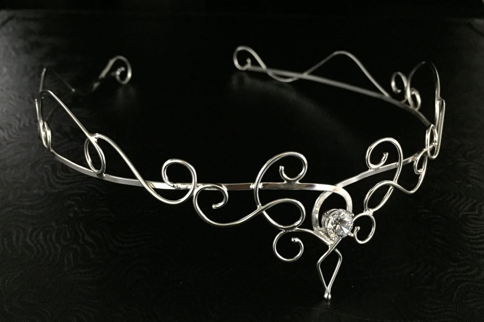 Princess Fantasy Gemstone Tiara in Sterling Silver Wedding - Etsy