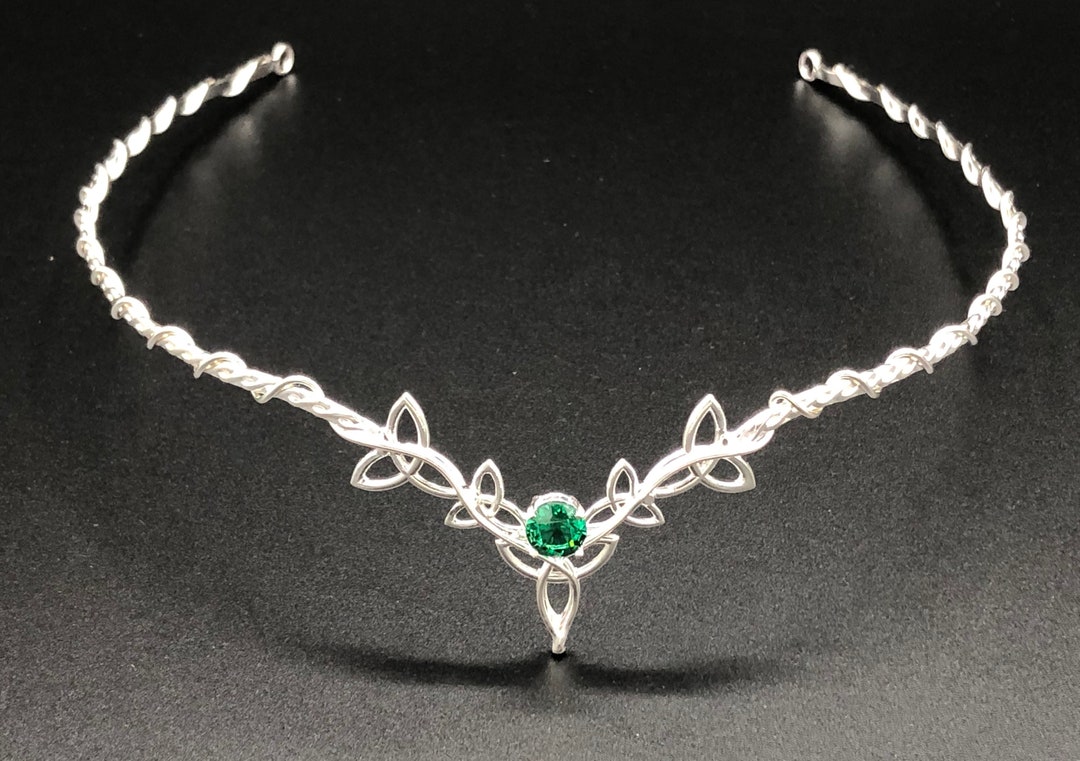 Celtic Emerald Tiara in Sterling Silver, Irish Circlet, Wedding Tiara ...