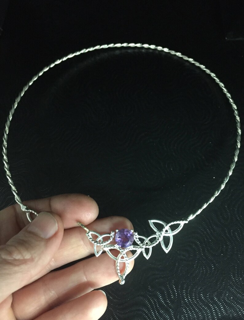 Celtic Knot Gemstone Neck Choker in Sterling Silver Irish - Etsy