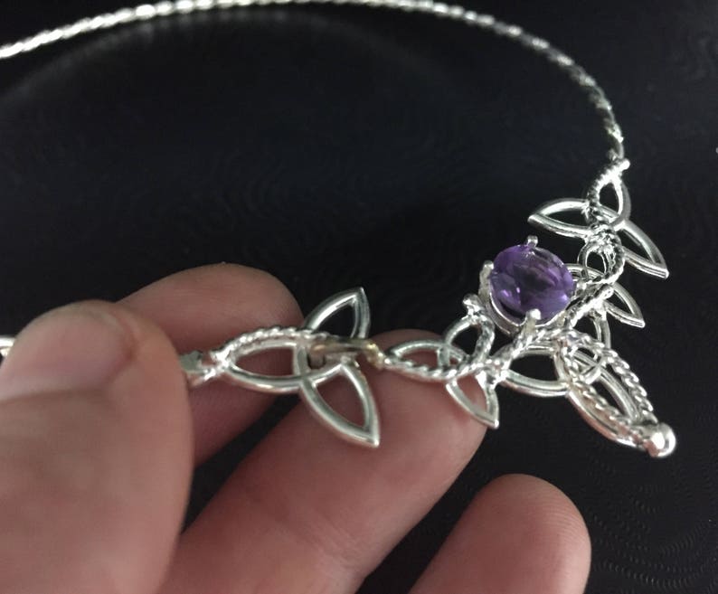 Celtic Knot Gemstone Neck Choker in Sterling Silver Irish - Etsy