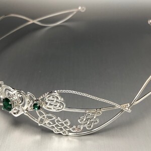 Celtic Heart Emerald Circlet in Sterling Silver, Irish Tiara, Scottish Diadem, Wedding Tiaras ...
