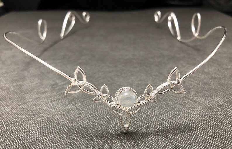 Celtic Knot Moonstone Tiara in Sterling Silver, Irish Bridal Circlet ...