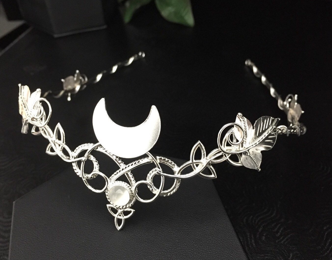Celtic Knot Moon Tiara in Sterling Silver, Alternative Bridal Circlet ...
