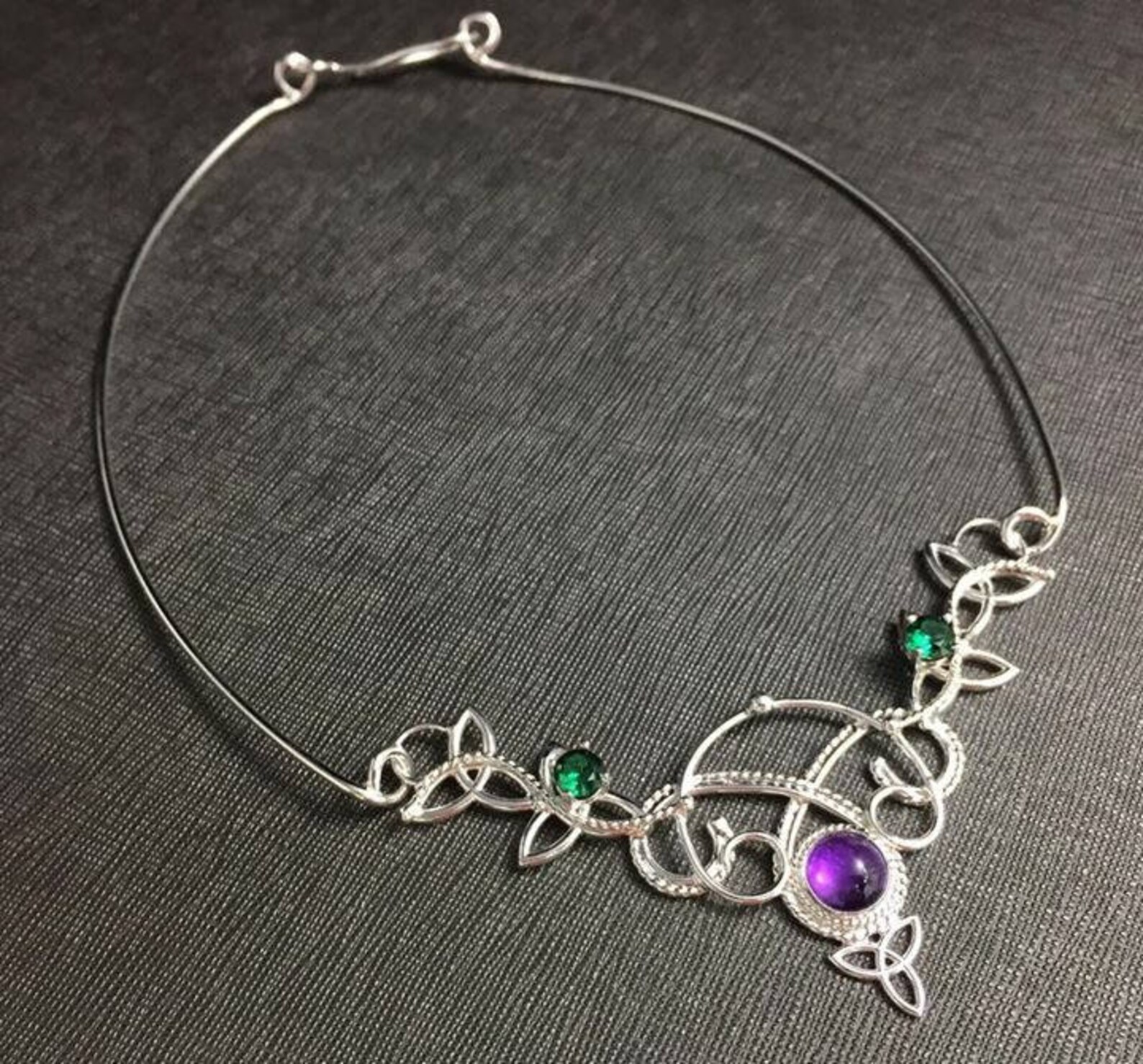 Celtic Knot Neck Ring in Sterling Silver, Artisan Jewelry , Celtic Neck ...