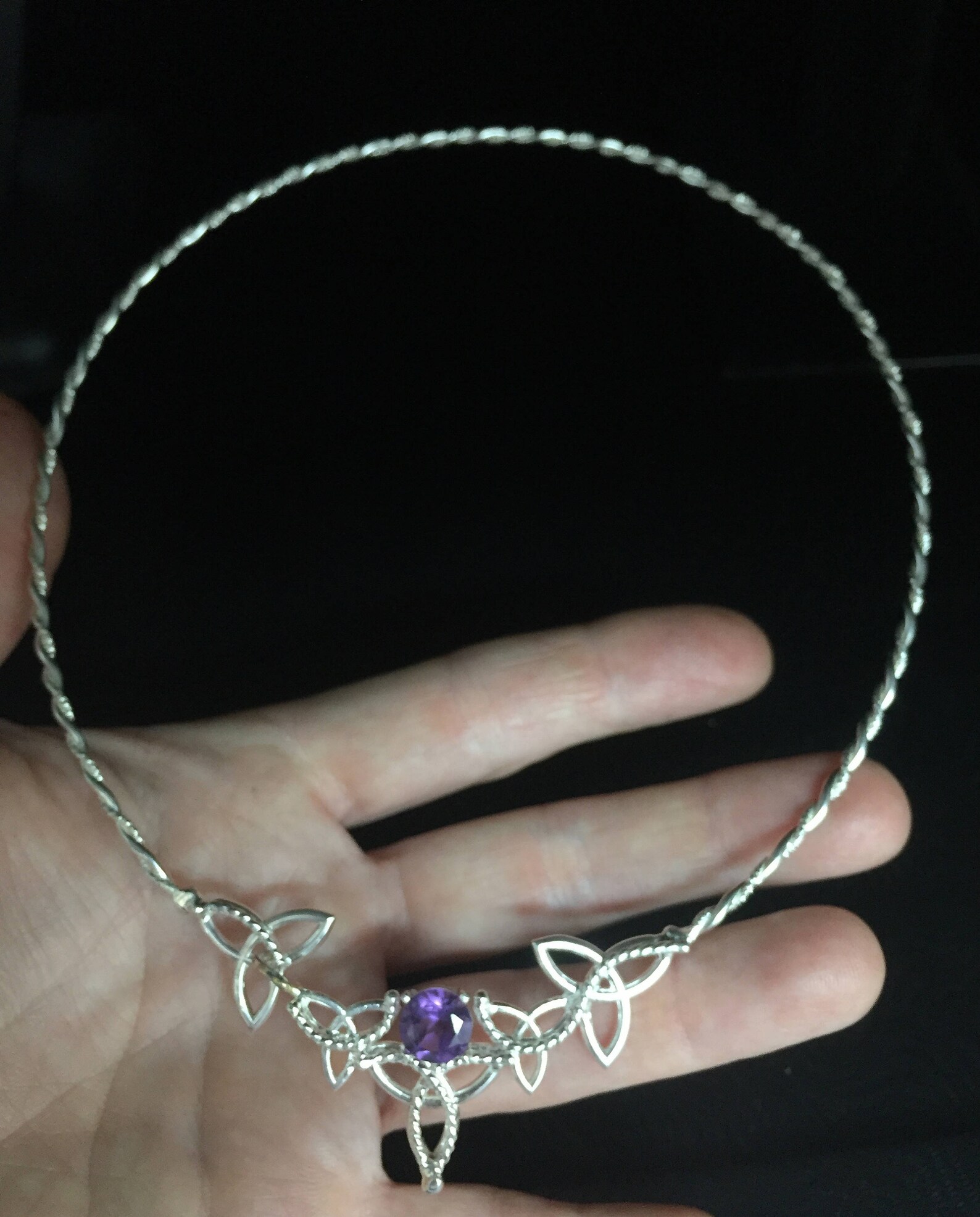 Celtic Knot Gemstone Neck Choker in Sterling Silver Irish - Etsy