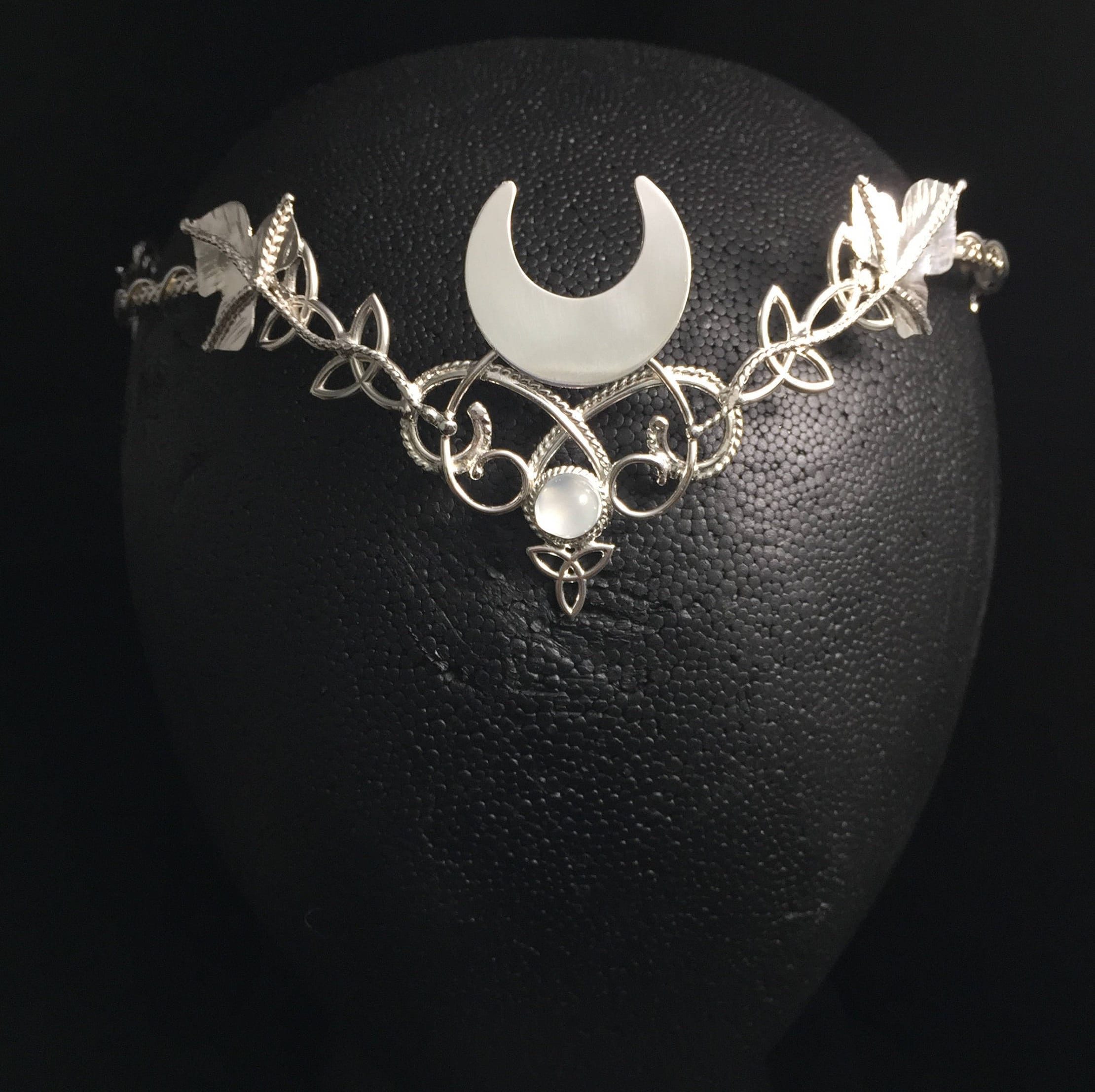 Celtic Knot Moon Tiara in Sterling Silver, Alternative Bridal Circlet ...