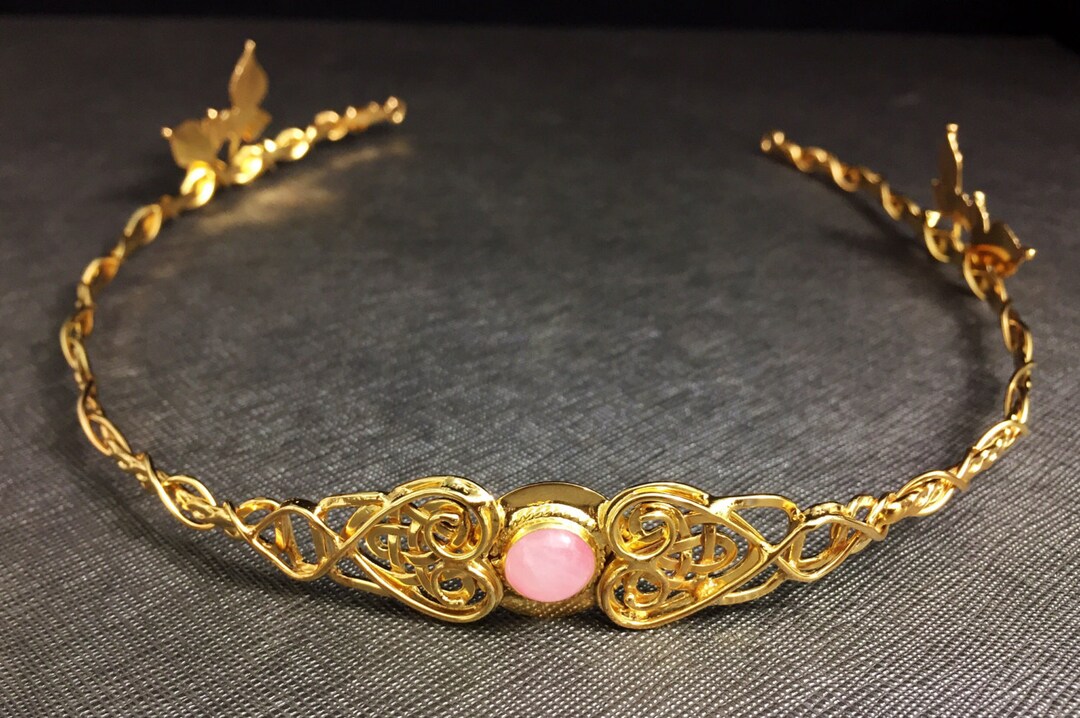 Celtic Knot Woodland Leaf Wedding Tiara, Irish Bridal Crown 24K Gold ...