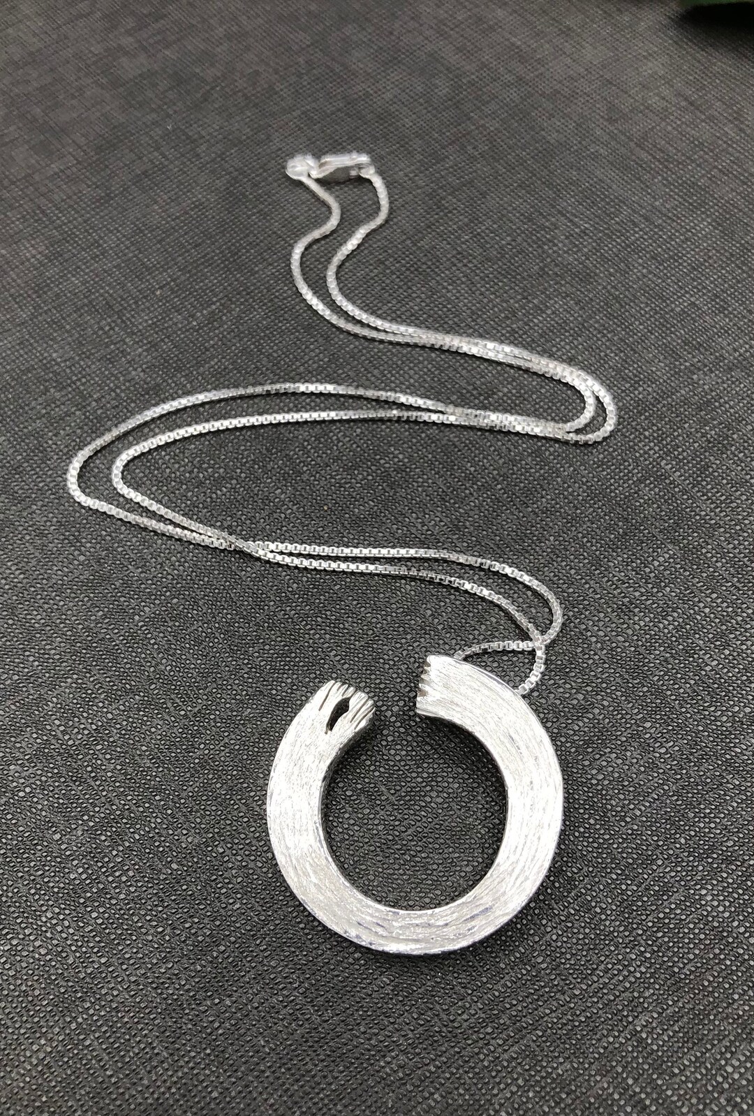 Handmade Sterling Silver Enso Pendant Necklace - Zen Jewelry, Eastern ...