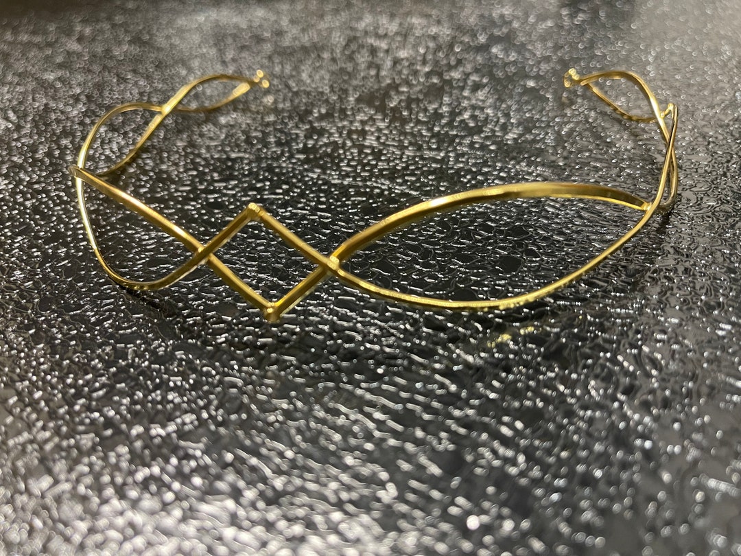 Gold Wedding Circlet, Men’s Circlet, Unisex 14K Gold Plate Headpiece ...