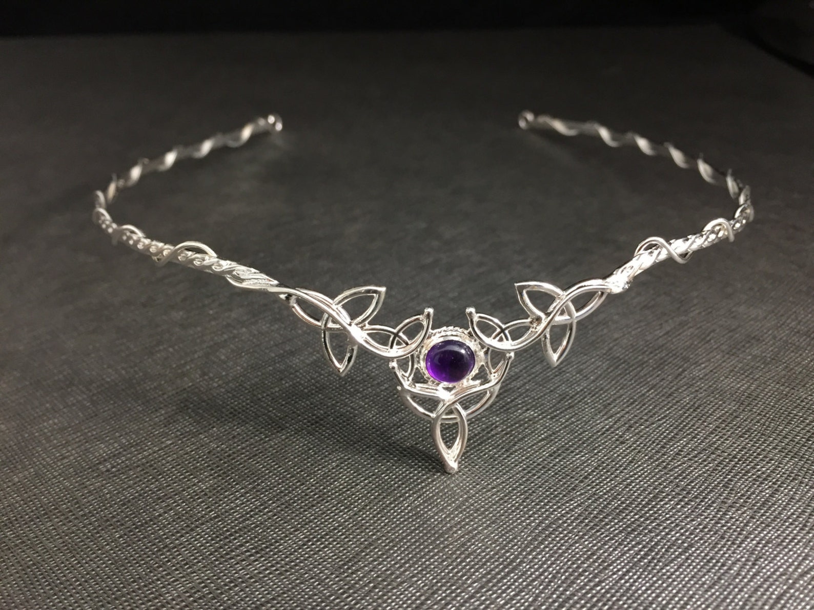 Celtic Knot Bridal Sterling Silver Tiara Irish Amethyst | Etsy