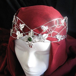 Woodland Artisan Wedding Crown in Sterling Silver, Leaf Circlet, Leaves ...