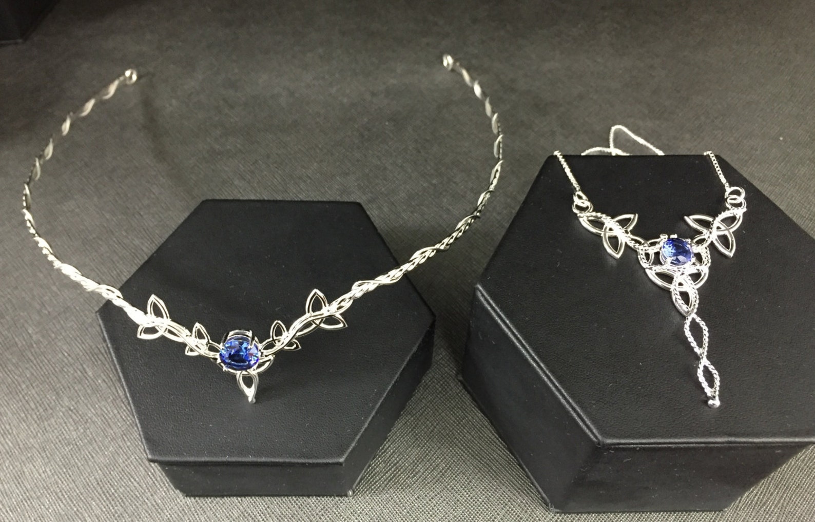 Celtic Gemstone Wedding Circlet and Necklace Set Irish | Etsy