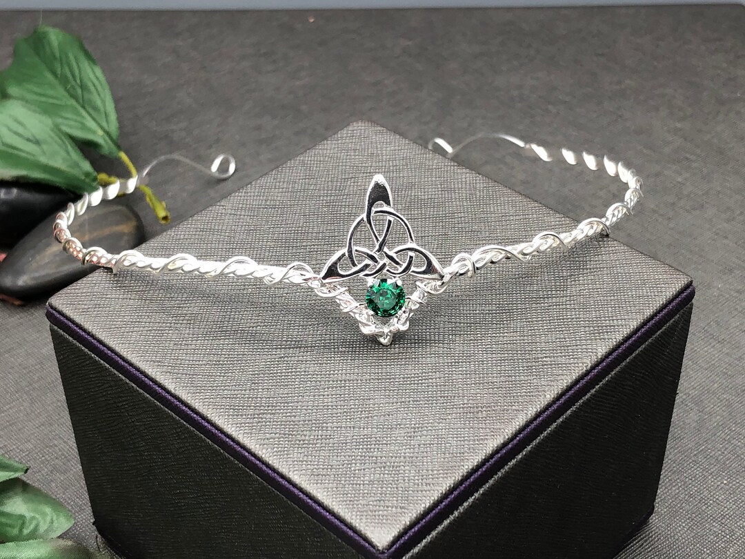 Celtic Tiara Peridot in Sterling Silver, Irish Bridal Circlet, Irish ...