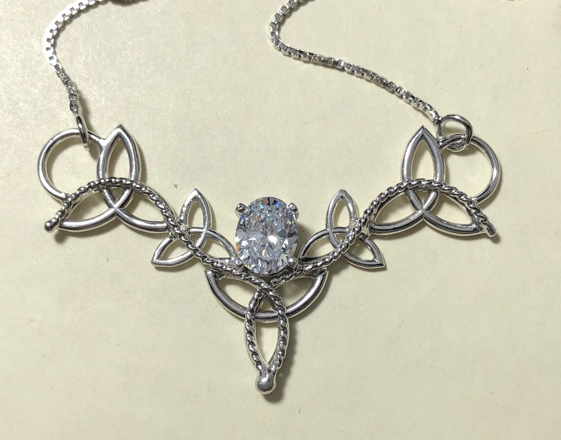 Celtic Trinity Knot Cubic Zirconia Necklace in Sterling - Etsy
