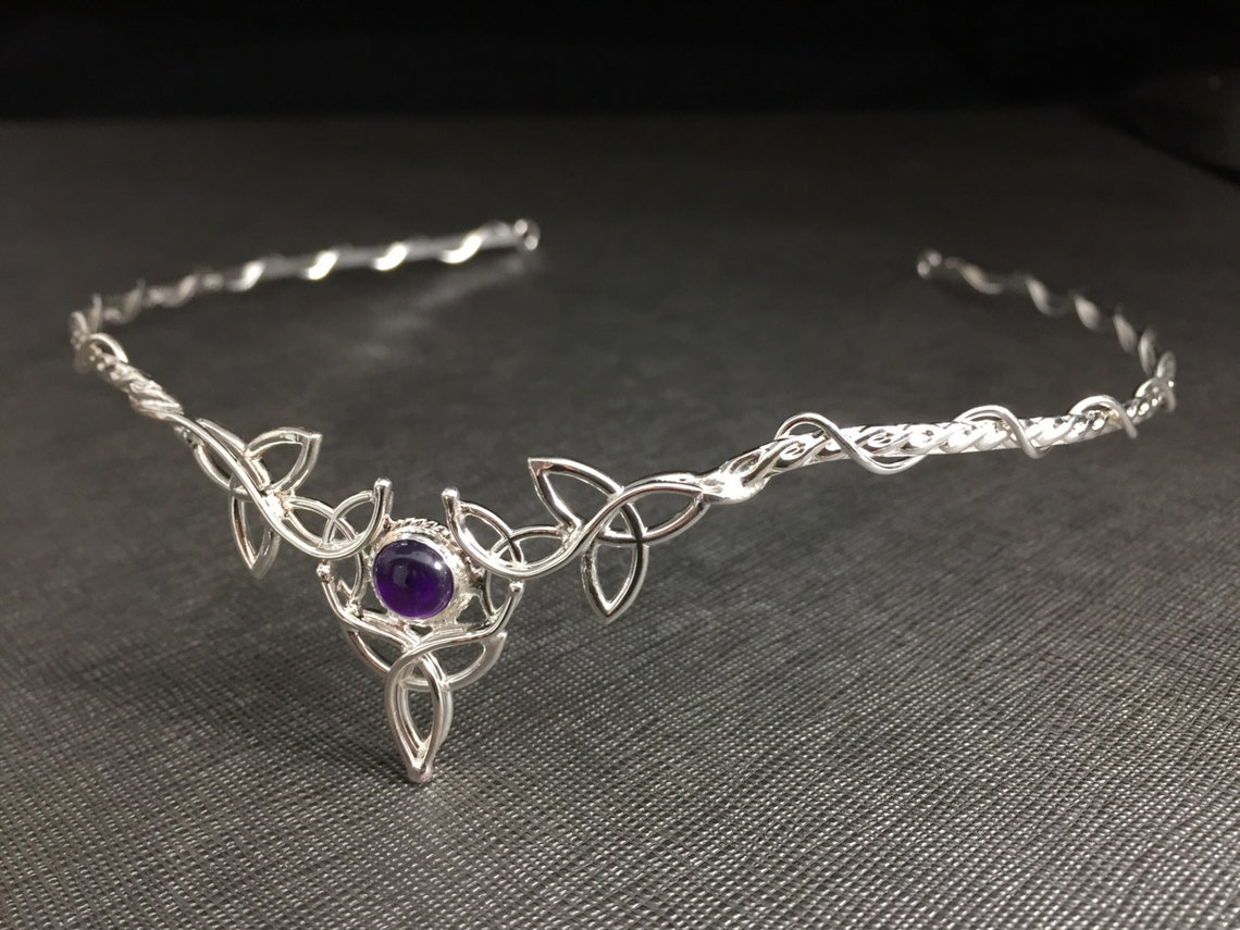 Celtic Knot Bridal Sterling Silver Tiara Irish Amethyst | Etsy
