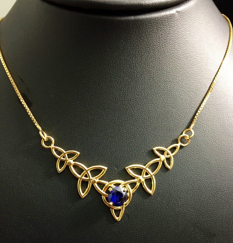 Celtic Knot Necklace With 16 Inch Box Chain in Sterling - Etsy