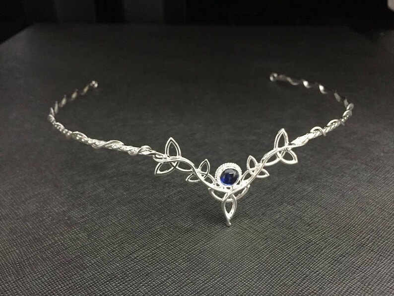 Celtic Moonstone Tiara in Sterling Silver Irish Sapphire | Etsy
