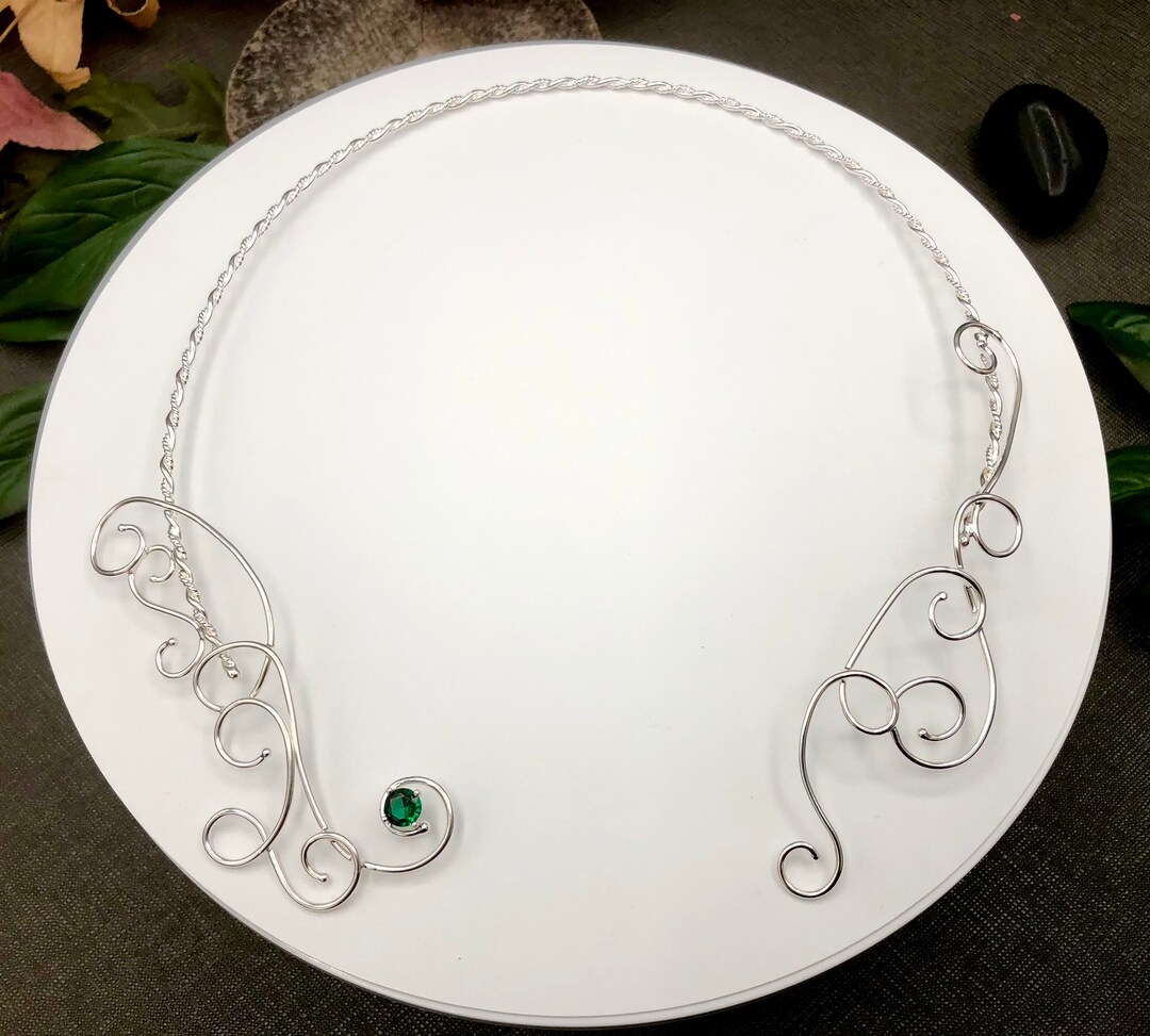 Bohemian Fae Sapphire Emerald Neck Torc, Celtic Neck Piece, Neck Torc ...