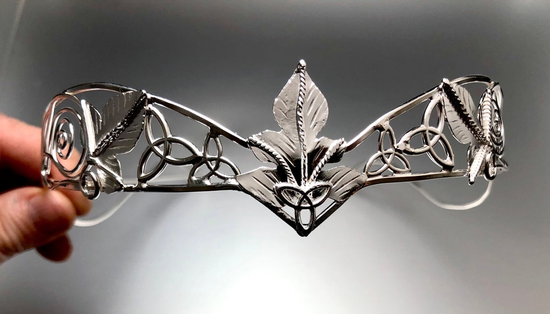 Woodland Celtic Crown in Sterling Silver, Irish Trinity Knot Artisan ...