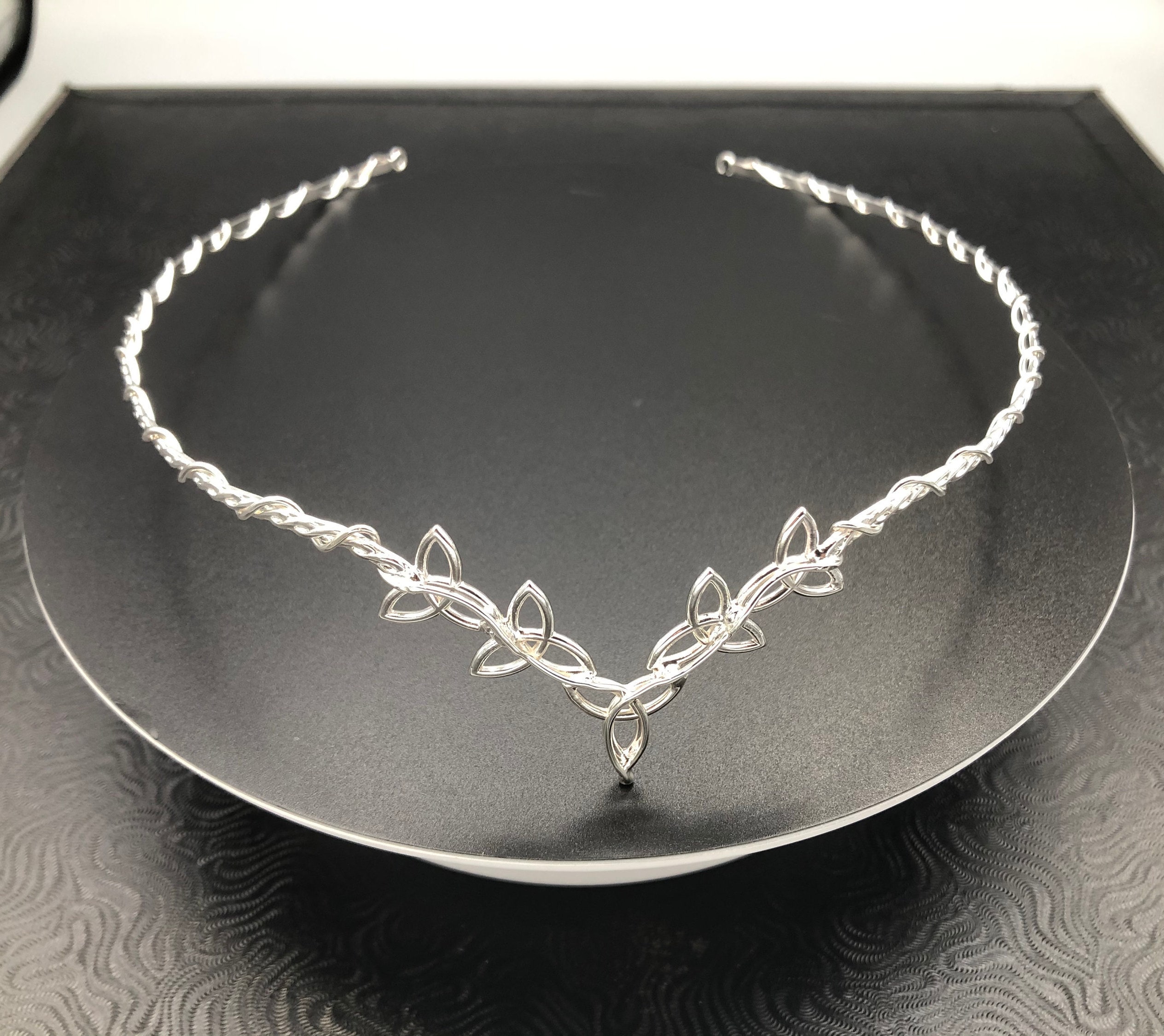Irish Wedding Circlet in Sterling Silver, Celtic Circlet, Bridal Diadem, Trinity Knot Handmade ...