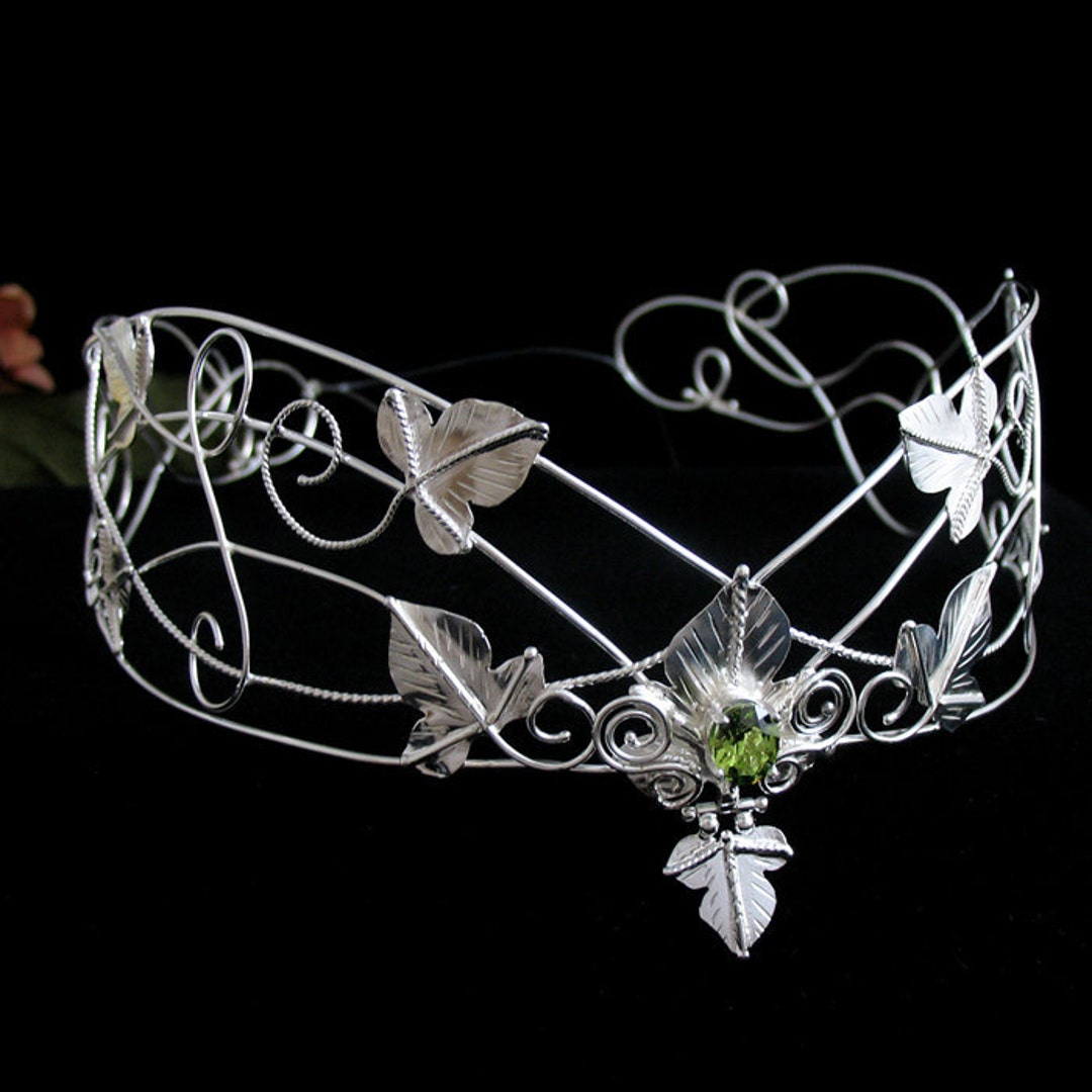 Woodland Artisan Wedding Crown in Sterling Silver, Leaf Circlet, Leaves ...