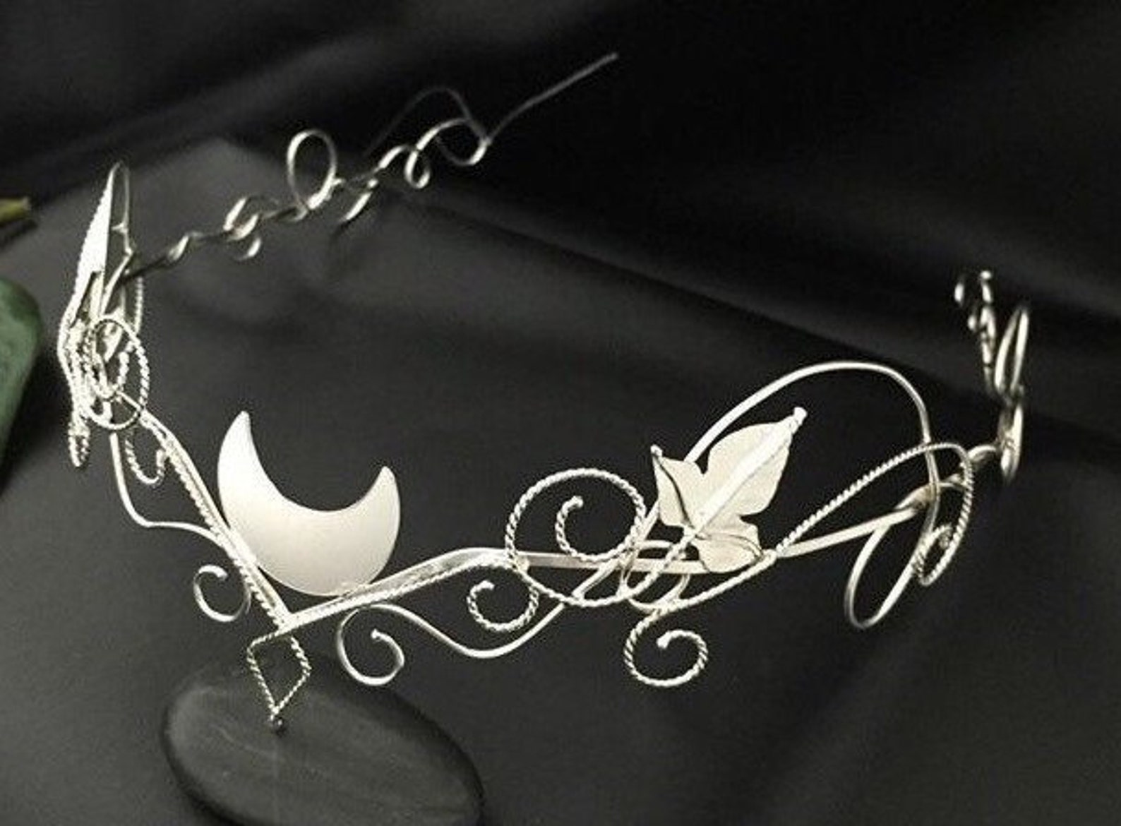 Crescent Moon Headpiece, Pagan Moon Tiara, Crescent Moon Circlet ...