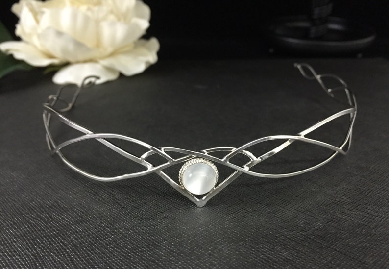 Elvish Wedding Moonstone Tiara in Sterling Silver Artisan - Etsy
