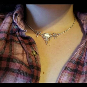 Celtic Neck Ring, Irish Torc Jewelry, Moonstone Amethyst Garnet Neck ...