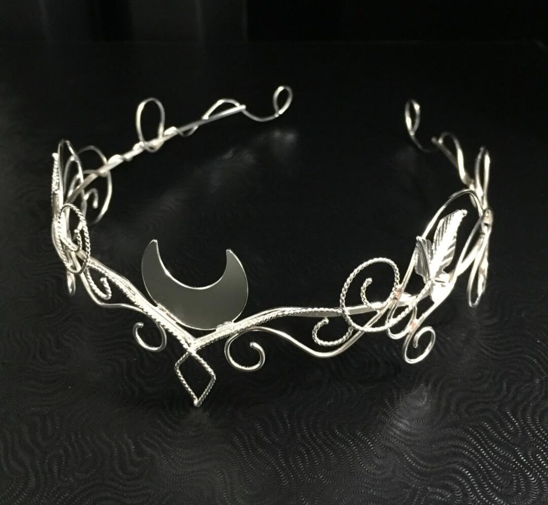 Crescent Moon Elvish Tiaras, Woodland Moon Tiara, Artisan Pagan Moon ...