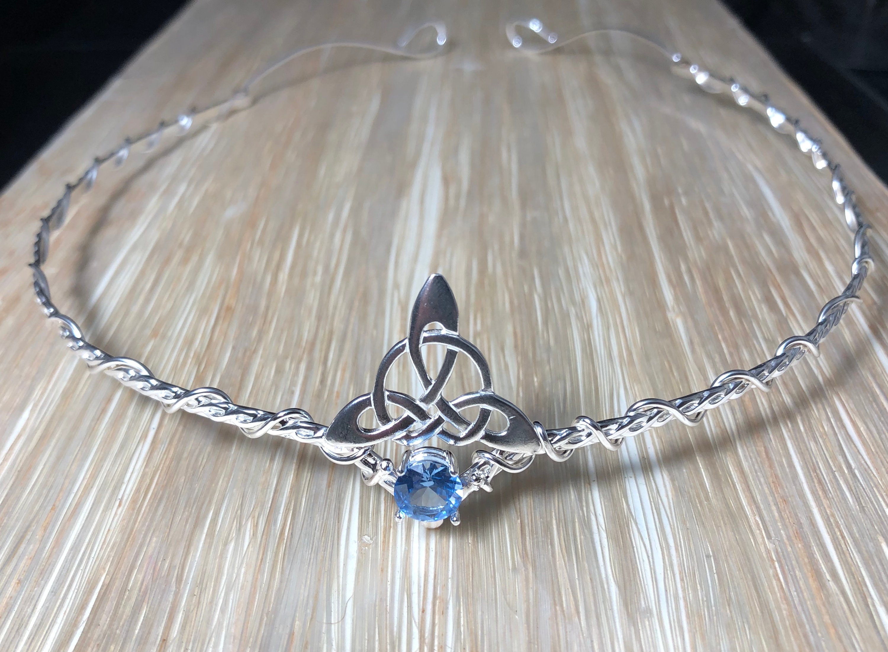 Celtic Tiara with Peridot in Sterling Silver, Artisan Bridal Circlet ...