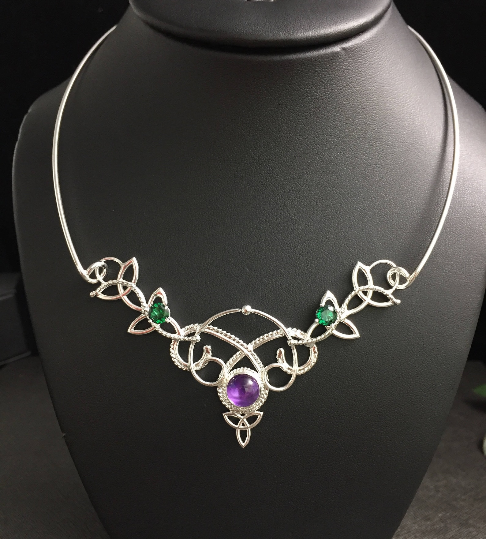 Celtic Knot Neck Ring in Sterling Silver, Artisan Jewelry , Celtic Neck ...