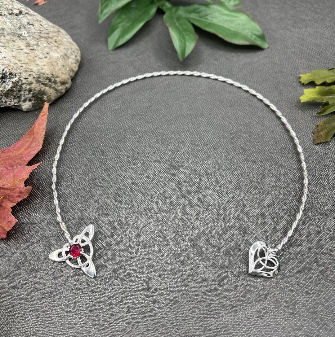 Celtic Trinity Knot Neck Jewelry in Sterling Silver, Irish Neck Torc ...