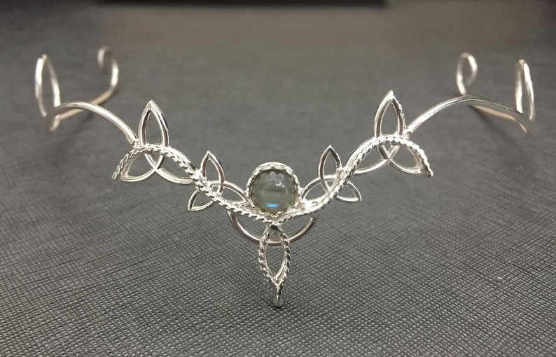Celtic Knot Moonstone Tiara in Sterling Silver, Irish Bridal Circlet ...