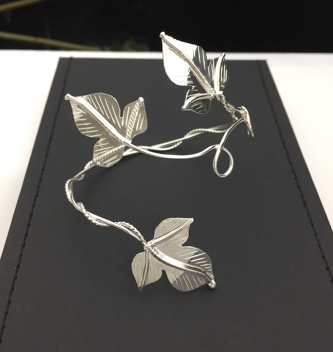 Nature Bohemian Upper Arm Bracelet Sterling Silver, Woodland Arm Torc ...