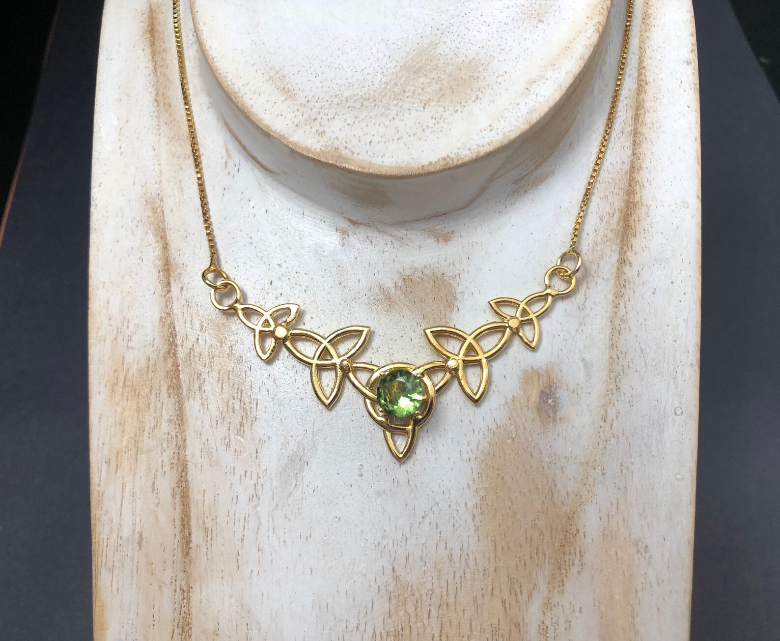Celtic Knot Necklace With 16 Inch Box Chain in Sterling | Etsy