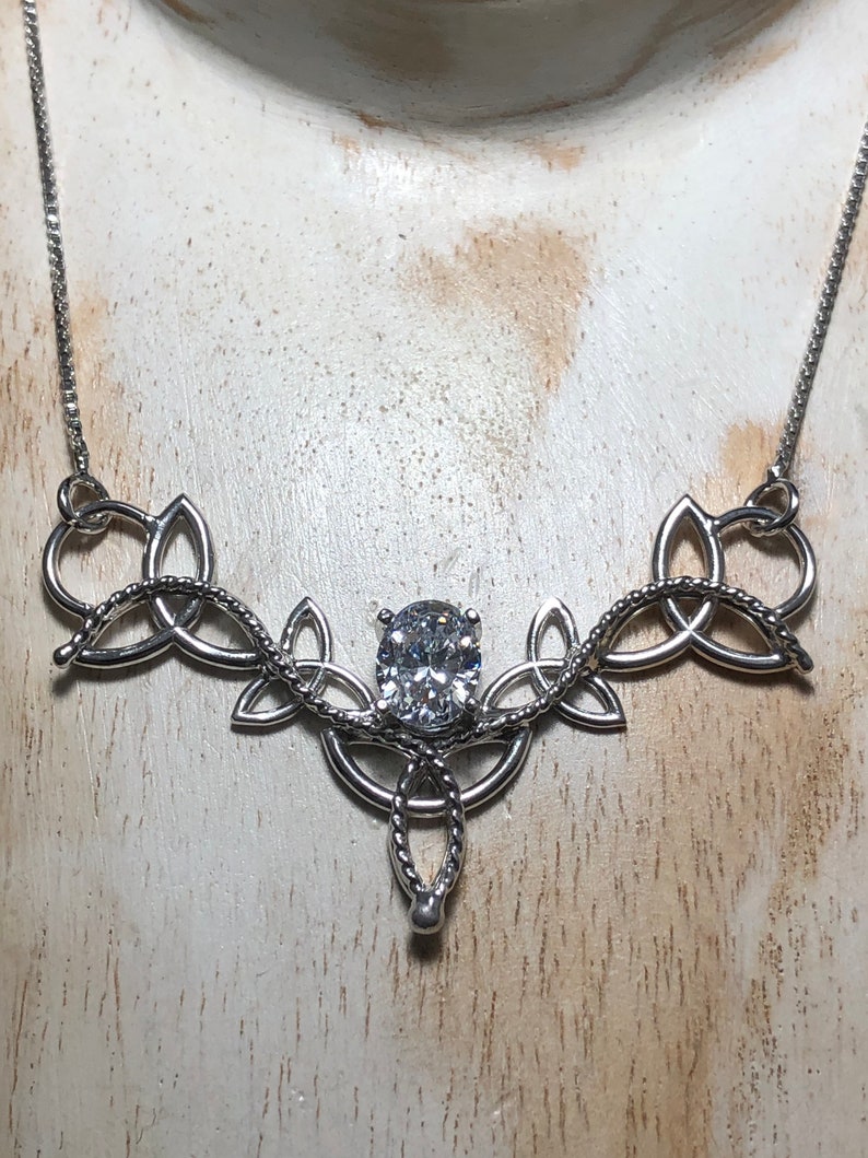 Celtic Trinity Knot Cubic Zirconia Necklace in Sterling - Etsy