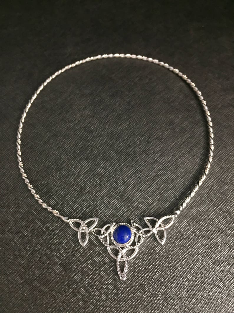 Celtic Neck Ring, Irish Torc Jewelry, Moonstone Amethyst Garnet Neck ...